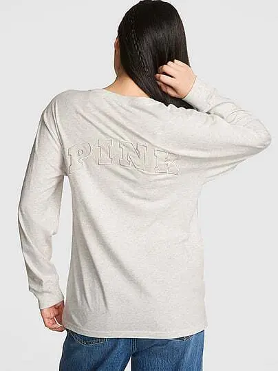 Pink Long-sleeve Tee - Grey