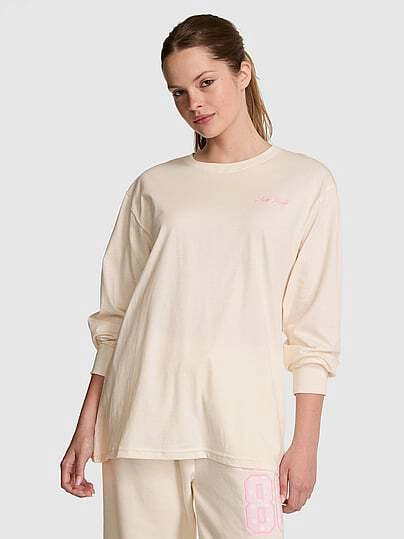 Pink Long-sleeve Tee - Grey