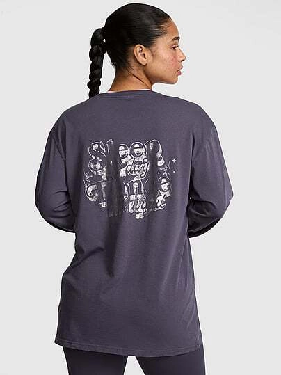 Pink Long-sleeve Tee - Grey