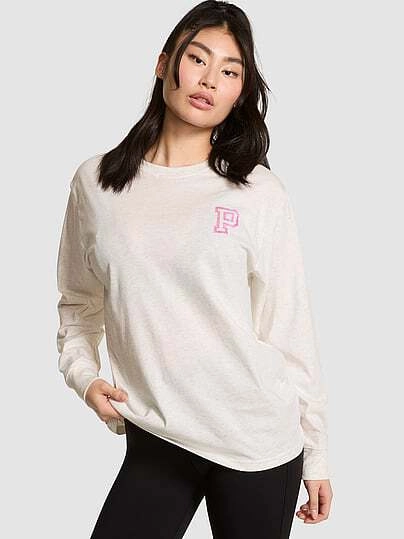 Pink Long-sleeve Tee - Grey