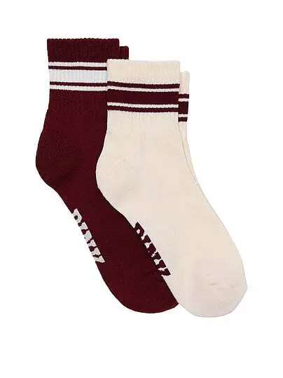Pink 2-pack Quarter Socks - Print