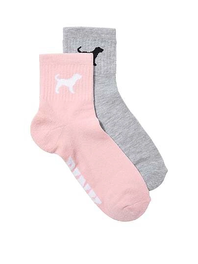 Pink Quarter Sock 2-pack - Print
