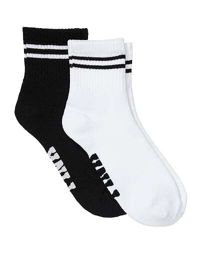 Pink 2-pack Quarter Socks - Print
