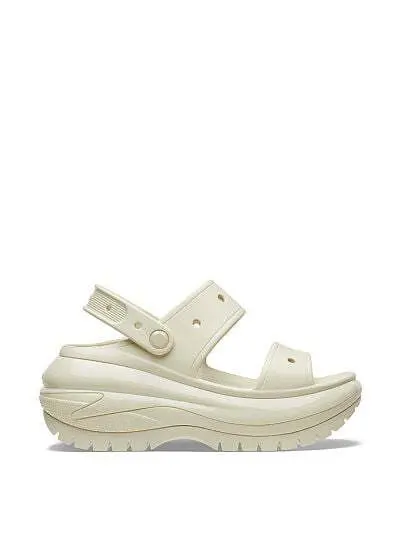 Pink Crocs Classic Mega Crush Sandals - White,ivory