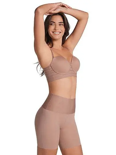 Victoria's Secret Leonisa Shapewear Moderate Compression Stay-in-place Seamless Slip Shorts - Brown