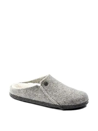 Pink Birkenstock Zermatt Shearling Slippers - Grey