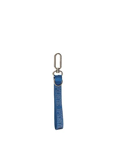 Pink Wristlet Strap Keychain - Blue