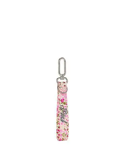 Pink Wristlet Strap Keychain - Floral