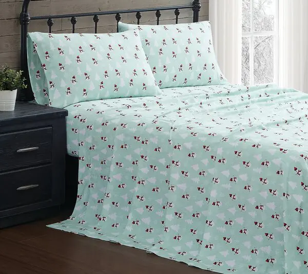 TRULY SOFT Snowman Wonderland Full Flannel Shee T Set - One-color