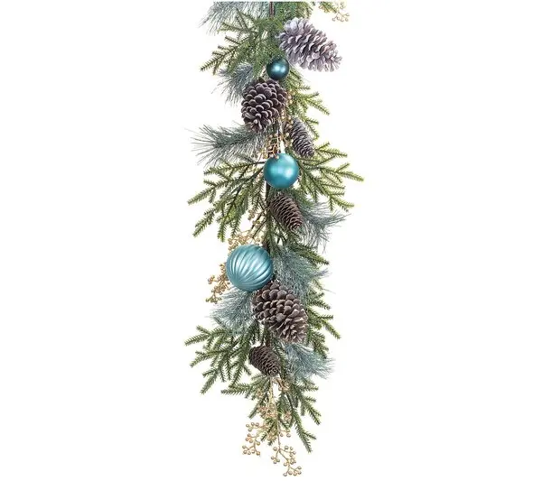 MELROSE Decorated Holiday Pine Garland 6'l - One-color