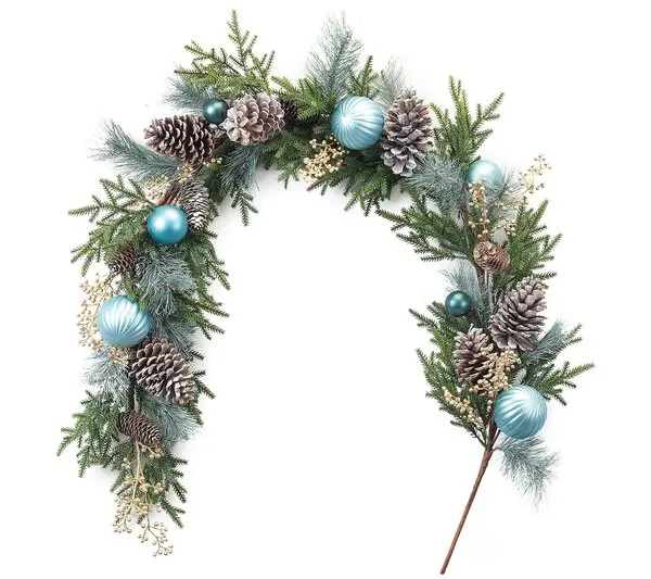 MELROSE Decorated Holiday Pine Garland 6'l