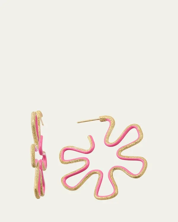 Bea Bongiasca 9k Gold Diamond And Enamel Earrings - Yg