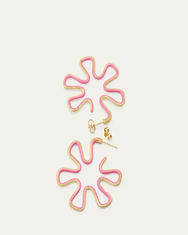 Bea Bongiasca 9k Gold Diamond And Enamel Earrings