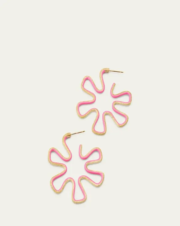 Bea Bongiasca 9k Gold Diamond And Enamel Earrings