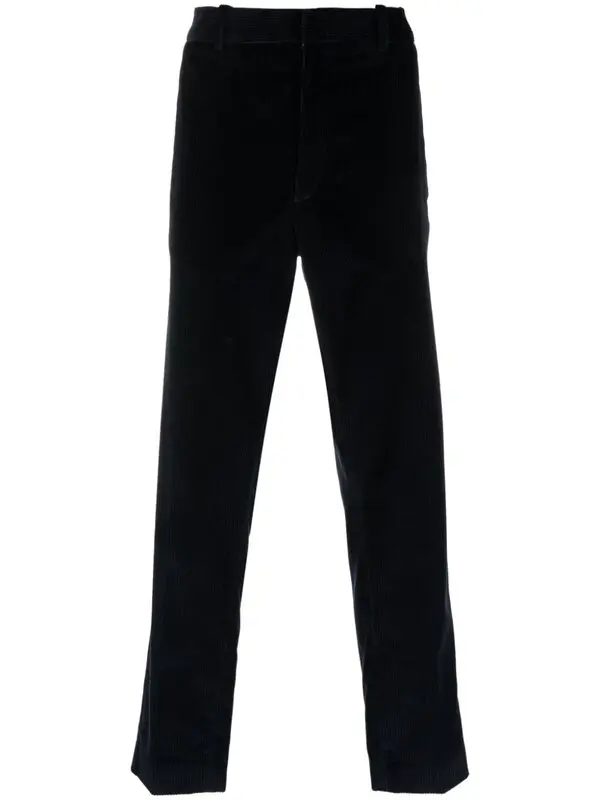Moncler Logo-appliqué Corduroy Trousers - Blue