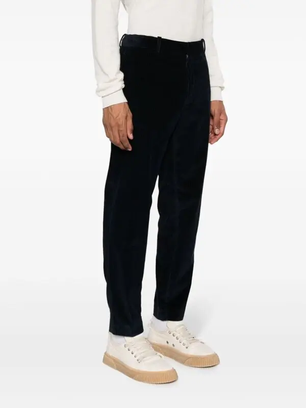 Moncler Logo-appliqué Corduroy Trousers - Blue