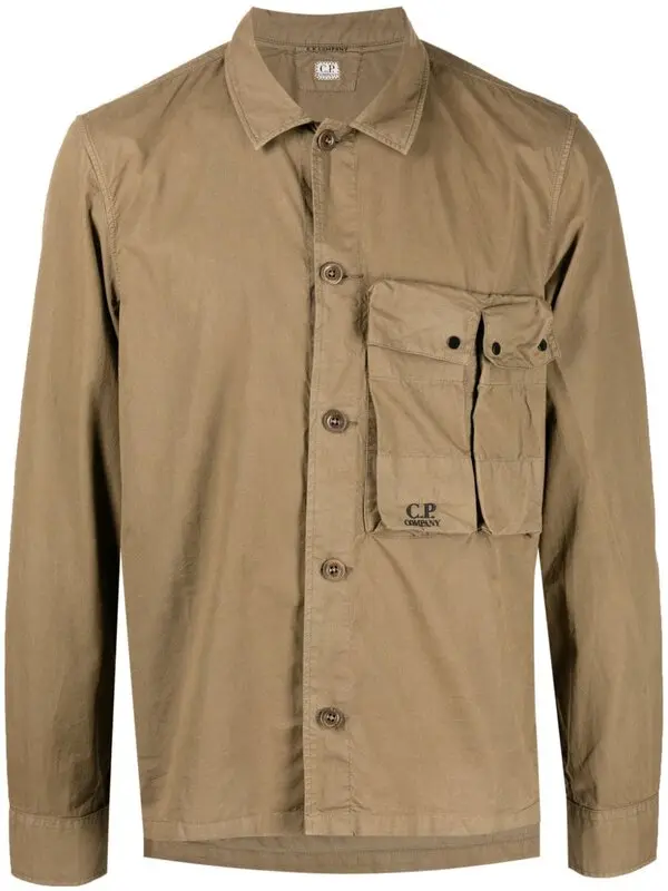 C.P. COMPANY Logo-embroidered Cotton Shirt