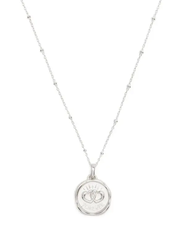 DOWER & HALL Forever Hearts Talisman Necklace - Silver