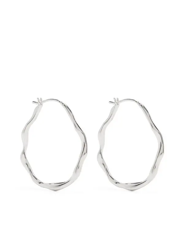 DOWER & HALL Waterfall Oval Hoop Earrings - Silver