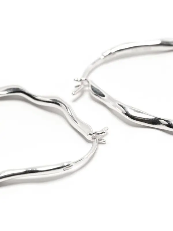 DOWER & HALL Waterfall Oval Hoop Earrings - Silver