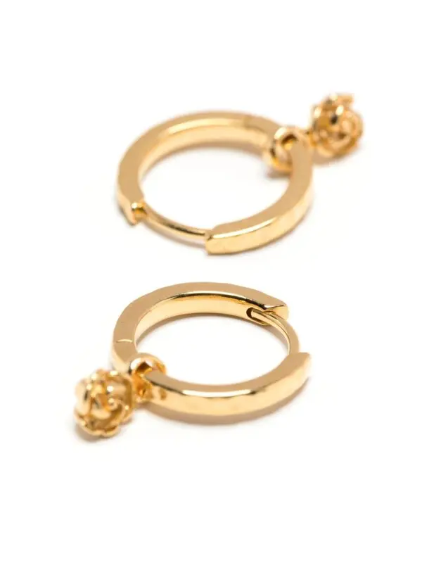 DOWER & HALL Wild Rose Huggie Hoop Earrings