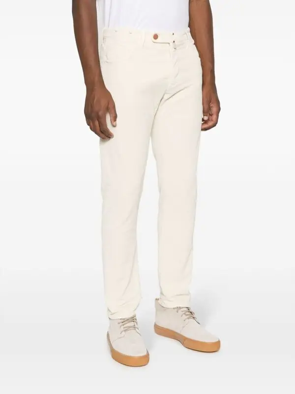 Incotex Cotton Slim-cut Trousers - Neutrals