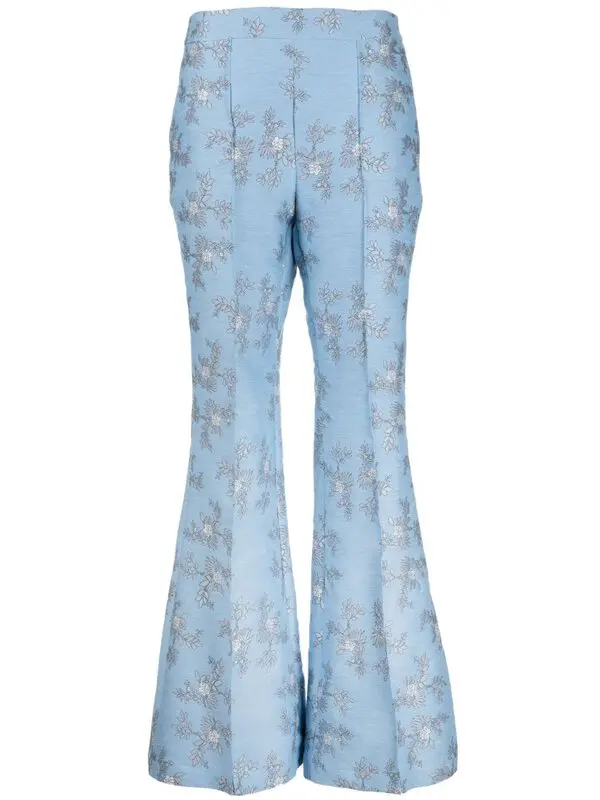 MACGRAW Circa 72 Floral-jacquard Flared Trousers