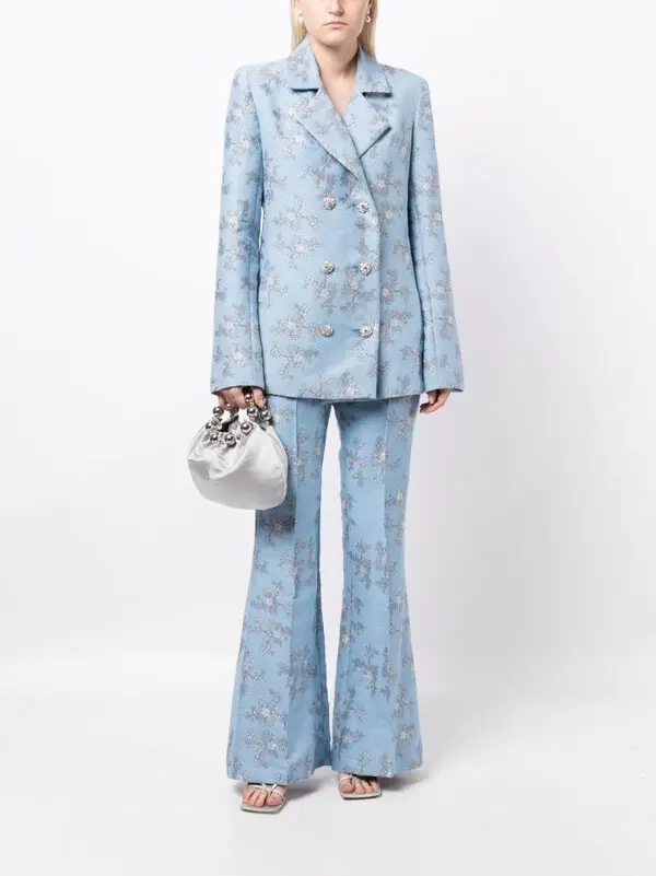 MACGRAW Circa 72 Floral-jacquard Flared Trousers