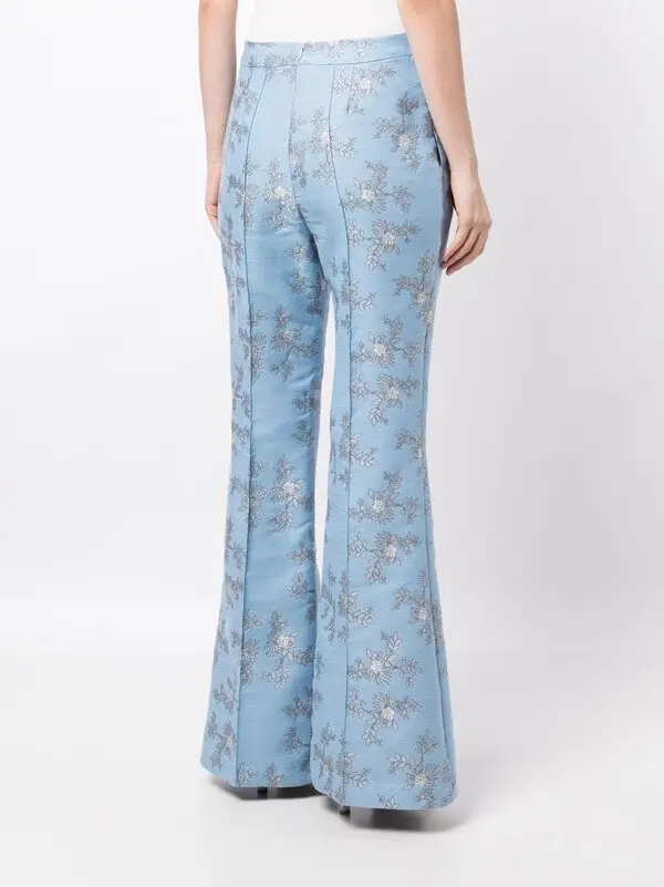 MACGRAW Circa 72 Floral-jacquard Flared Trousers