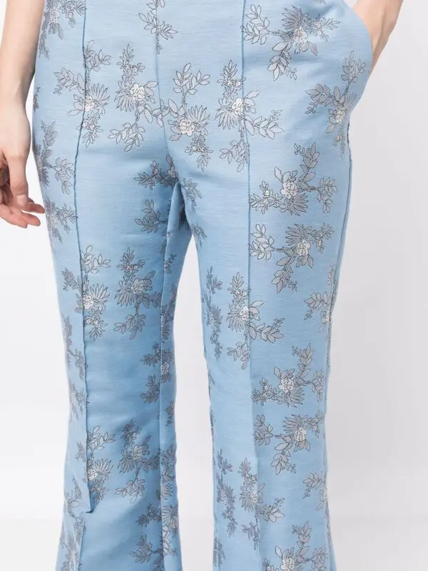 MACGRAW Circa 72 Floral-jacquard Flared Trousers