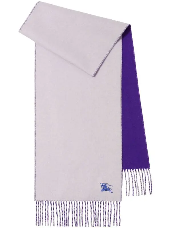 Burberry Equestrian Knight Cashmere Scarf - Purple