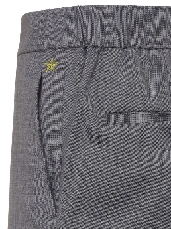 Shanghai Tang Logo Embroidered Wool Trousers