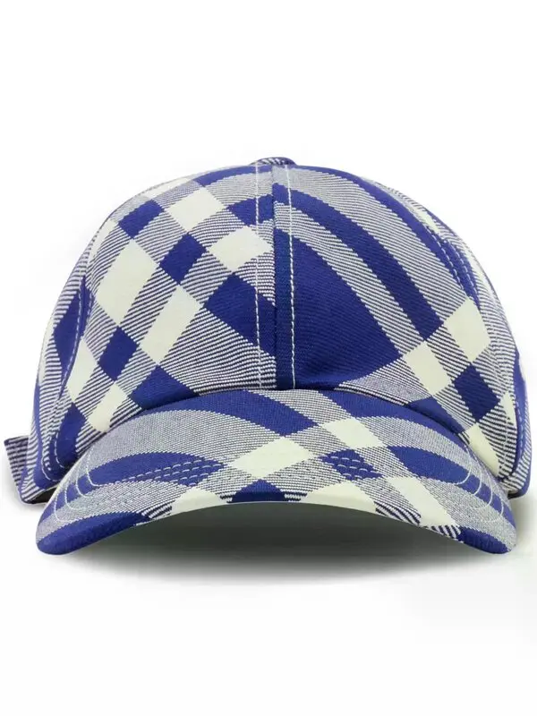 Burberry Check-plaid Cotton Baseball Cap - Blue