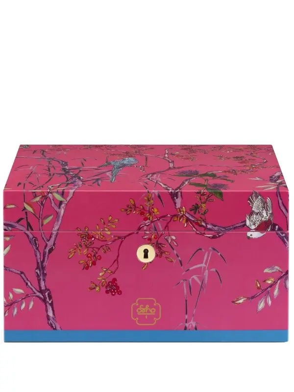 Shanghai Tang Forbidden Garden Lacquer Jewellery Box - Pink
