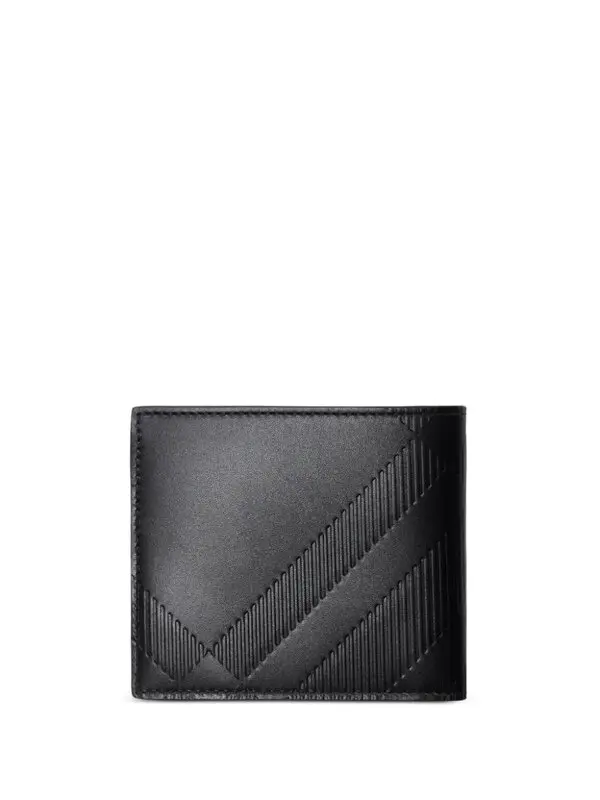 Burberry Embossed-check Leather Wallet