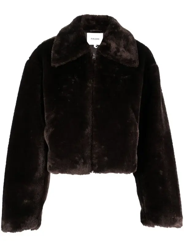 FRAME Faux-fur Cropped Jacket