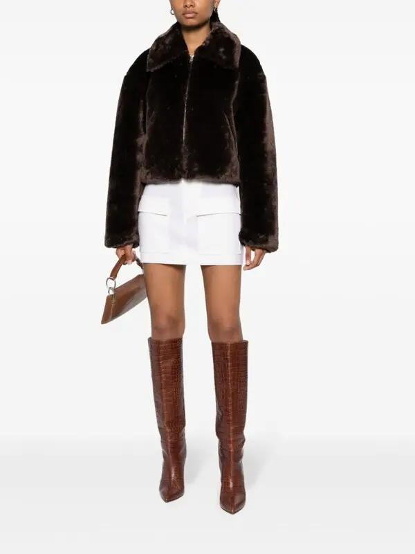 FRAME Faux-fur Cropped Jacket