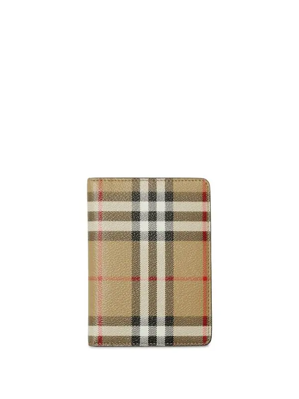 Burberry Vintage Check-pattern Logo-stamp Passport Holder - Neutrals