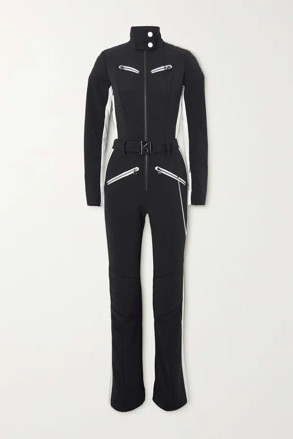Bogner Misha Belted Striped Stretch Ski Suit