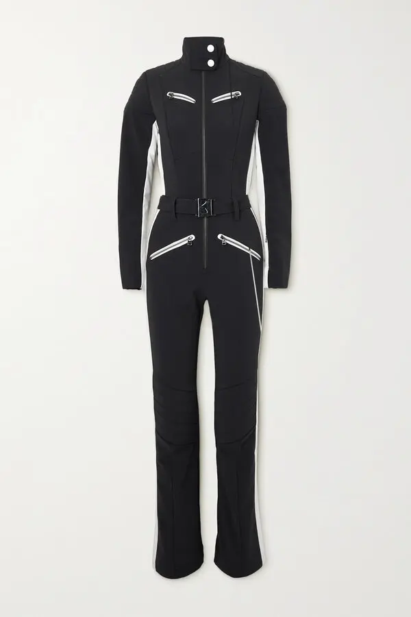 Bogner Misha Belted Striped Stretch Ski Suit