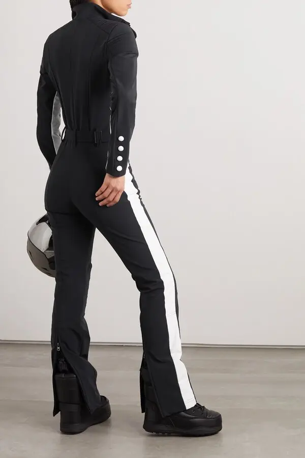 Bogner Misha Belted Striped Stretch Ski Suit