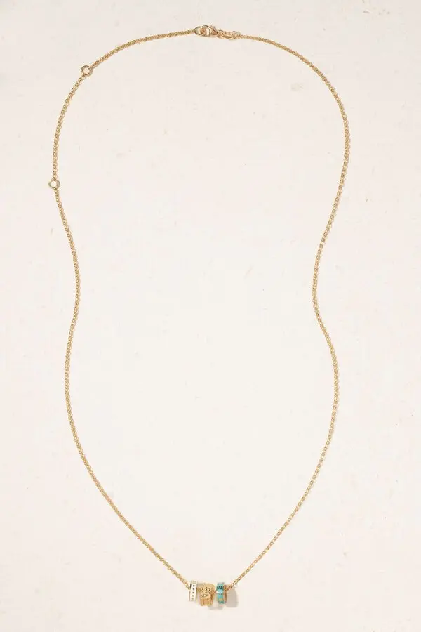 FOUNDRAE Reverie 18-karat And Enamel Necklace - Gold