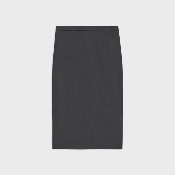 Theory Slim Pencil Good Wool Skirt - Charcoal Melange