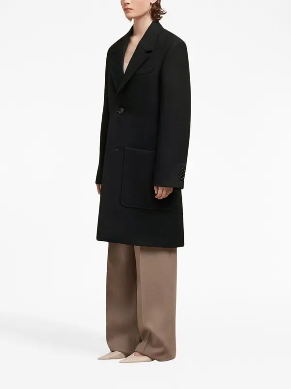 Ami Single-breasted Wool Coat - Black