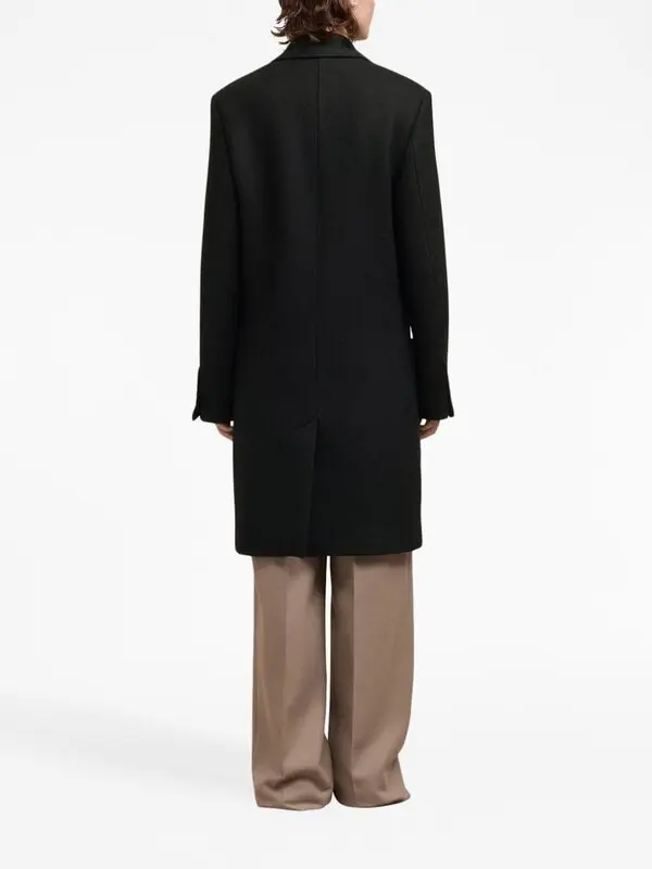 Ami Single-breasted Wool Coat - Black