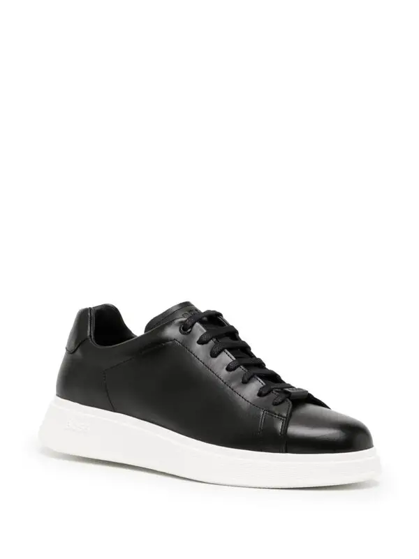 BOSS Lace-up Leather Sneakers - Black