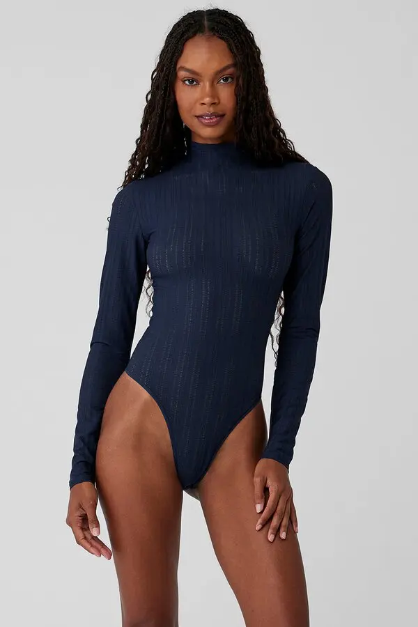 Alo Yoga euphoria bodysuit 【S】完売品 Buy Alo Yoga Euphoria Long Sleeve Bodysuit - Navy At 30% Off