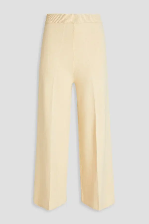 JOSEPH Cropped Wide-leg Merino Wool-blend Pants - Cream