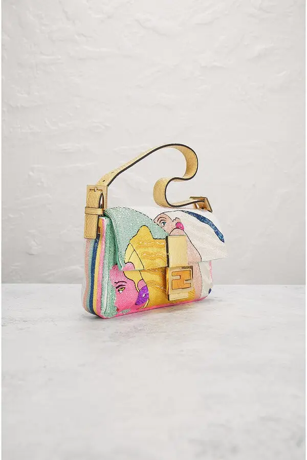 Fendi 1997 Beaded Baguette Shoulder Bag