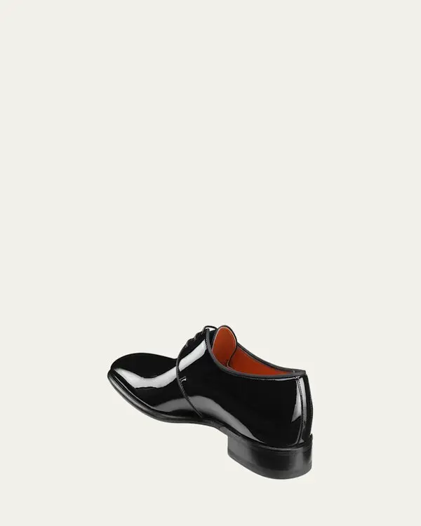 Santoni Isogram Patent Leather Derby Shoes